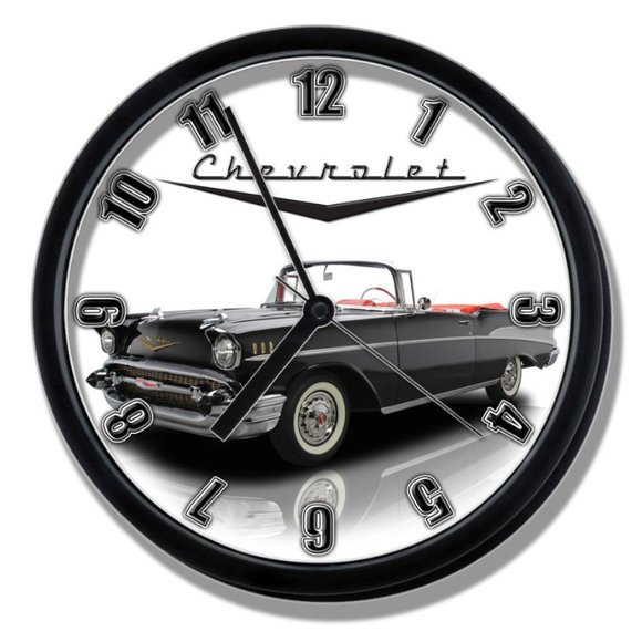 Clock | Wall Decor | Chevrolet Bel Air Black Convertible Classic Car ...